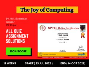 The Joy of Computing using Python | NPTEL 2022 | Week 0 Assignment ...